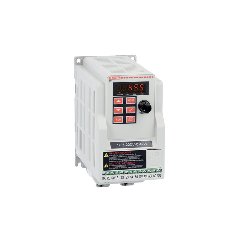 VT102A240 LOVATO AC MOTOR DRIVE 1PH 0.2KW OUT 3-PH 240VAC